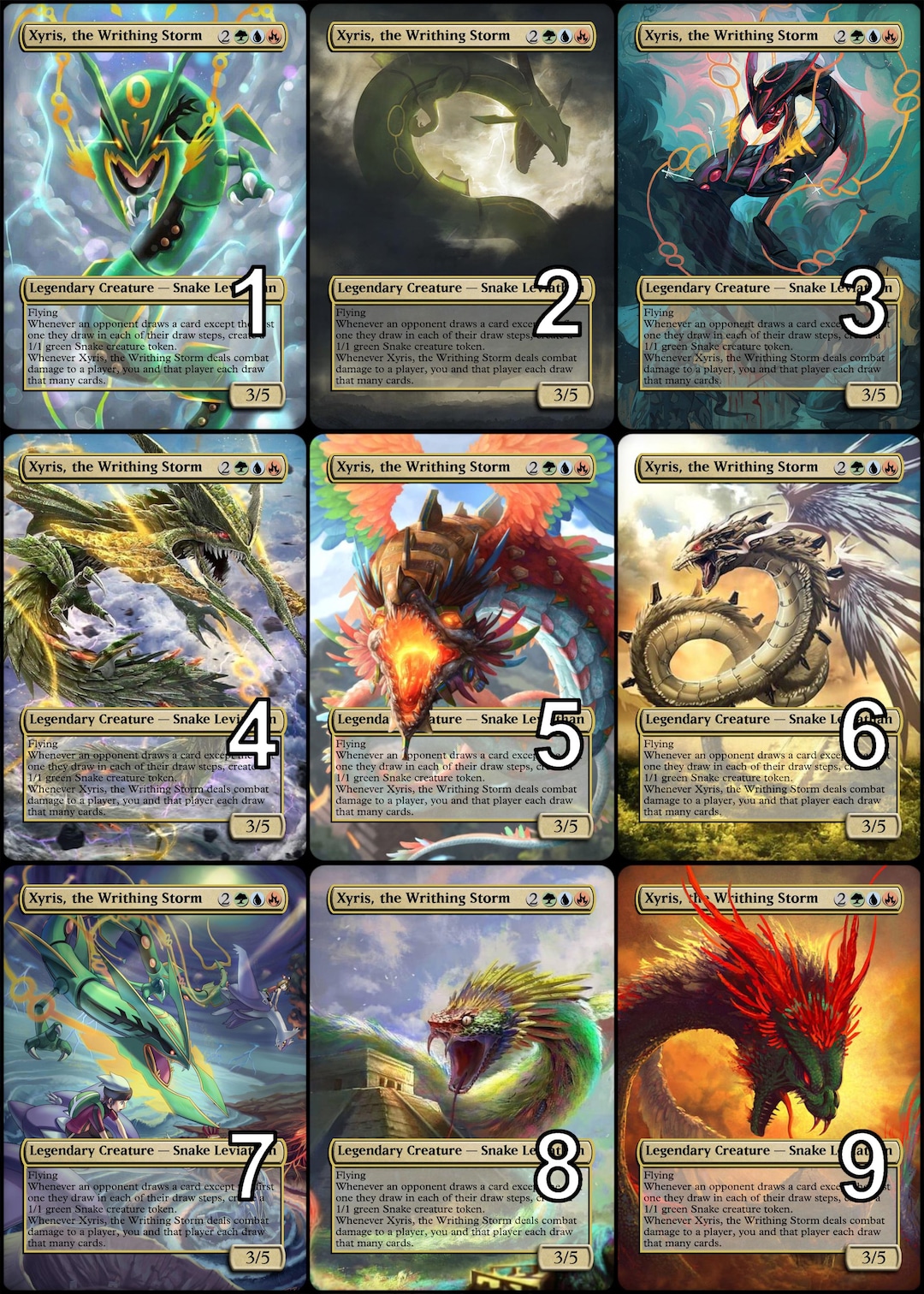 Mtg Xyris, the Writhing Storm Token Alternative Art // Choose the Art ...