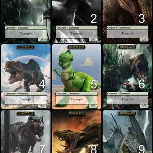 Mtg Dinosaur 3/3 Token Alternative Art // Choose the Art! - for EDH ...
