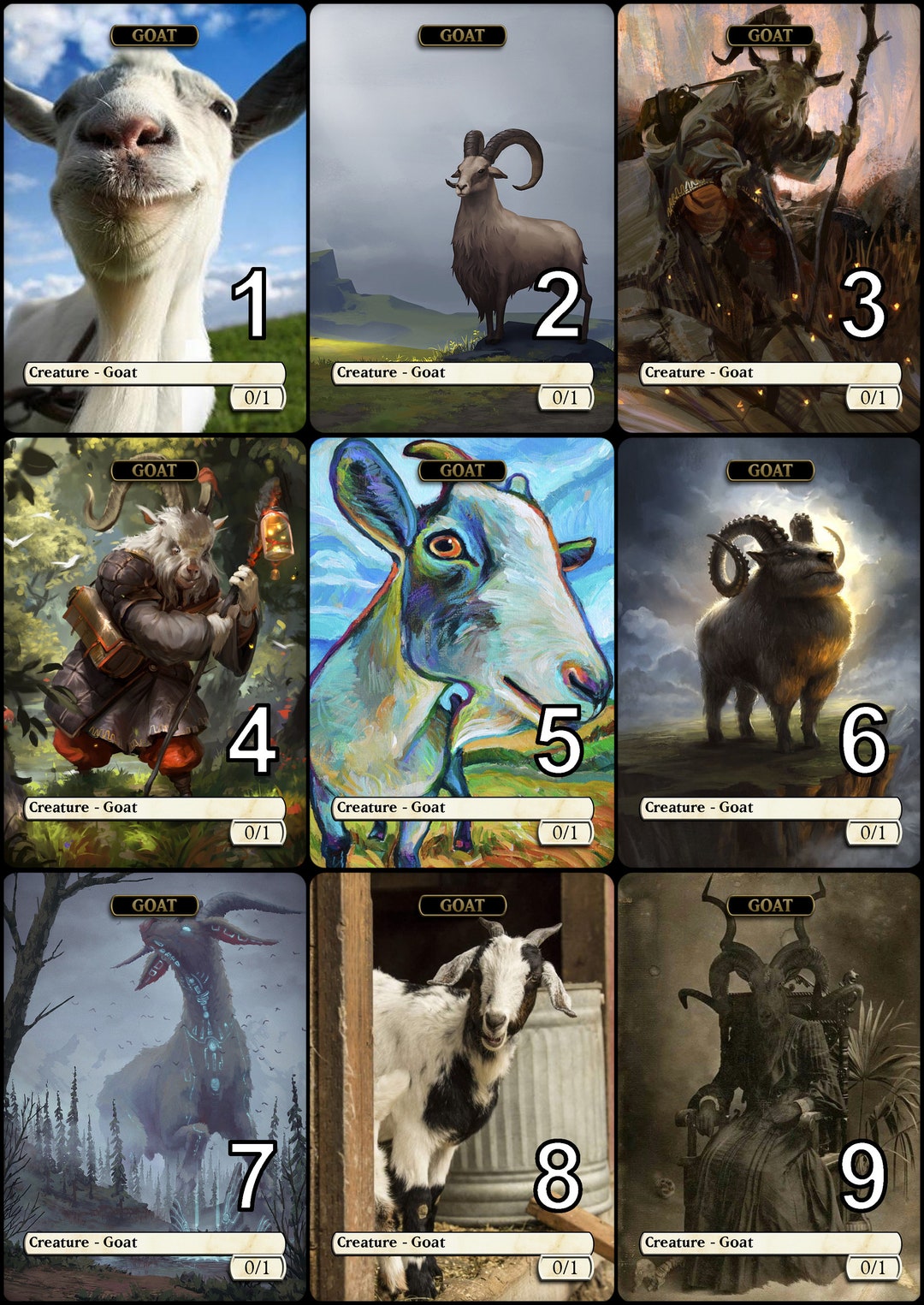Mtg Goat 0/1 Token Alternative Art // Choose the Art! - for EDH ...