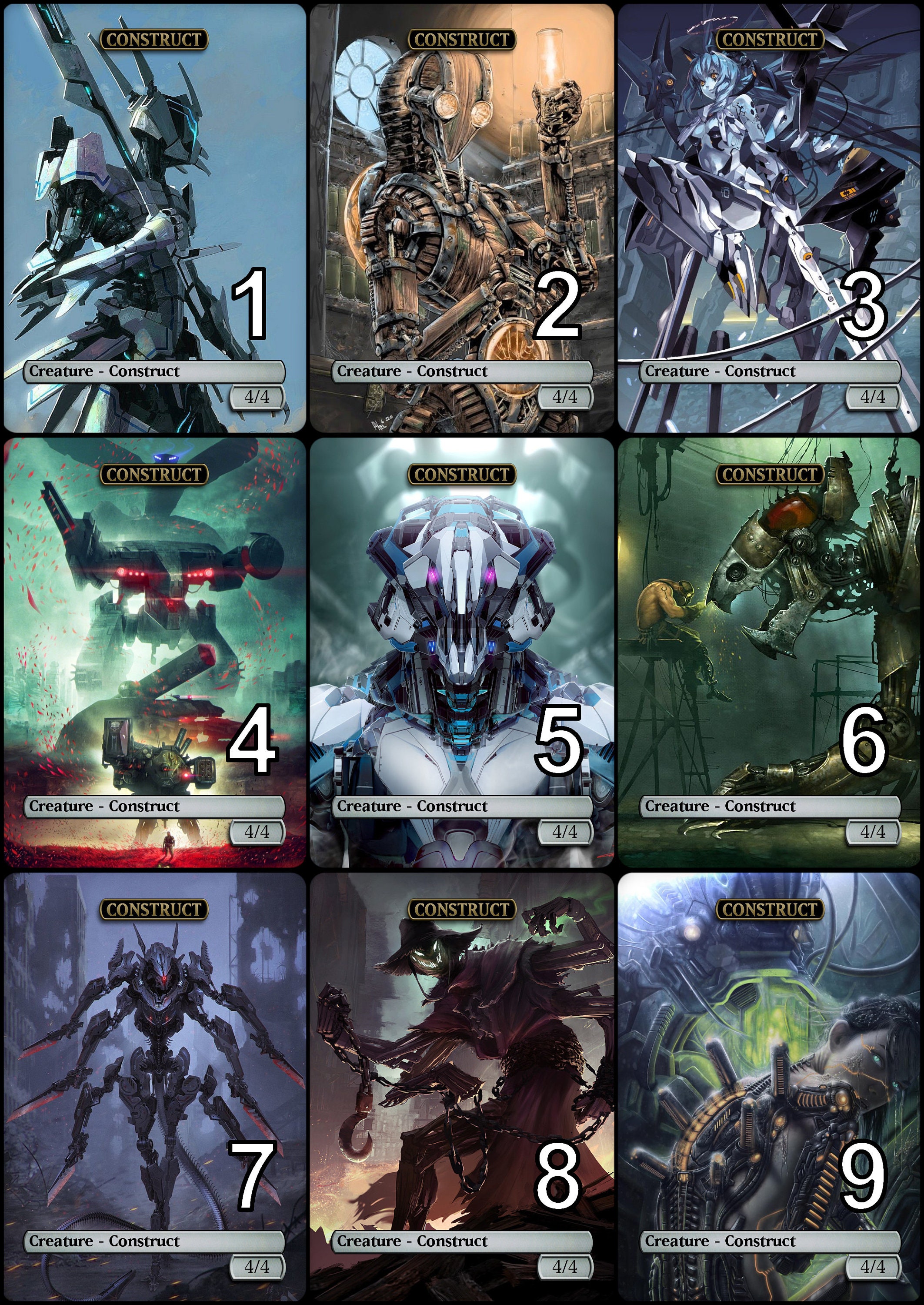 Mtg Construct 4/4 Token Alternative Art // Choose the Art for EDH ...