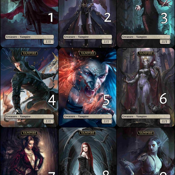 Mtg Vampire 1/1 Token - Etsy UK