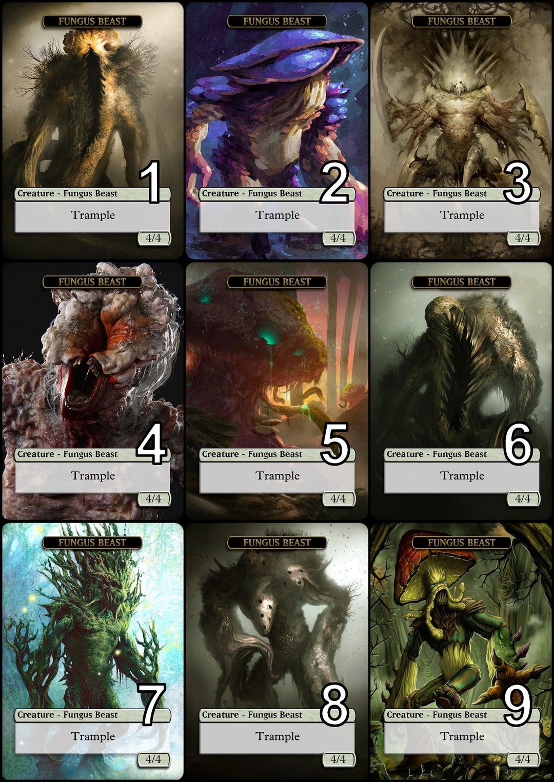 Mtg Fungus Beast 4/4 Token Alternative Art // Choose the Art! - for EDH ...