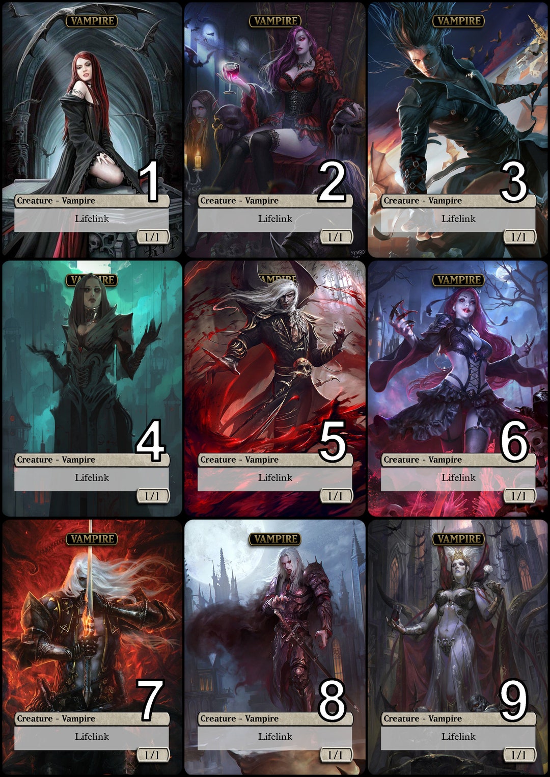 Mtg Vampire 1/1 Lifelink Token Alternative Art // Choose the Art! - for ...