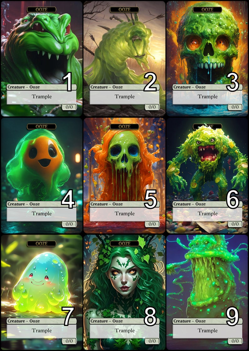 Mtg Ooze 0/0 Token for Slime Against Humanity Alternative Art // Choose ...