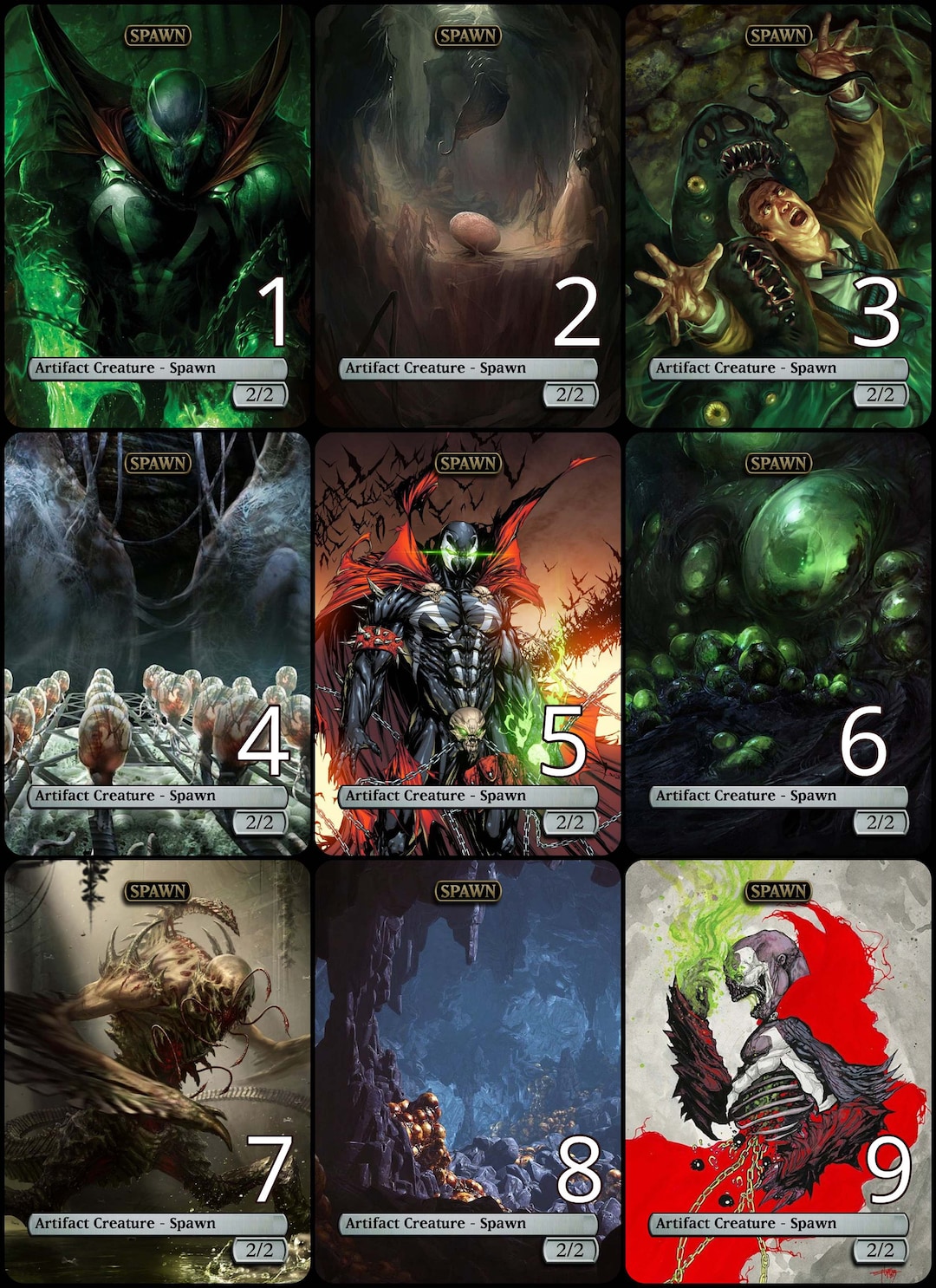 Mtg Spawn 2/2 Token Alternative Art // Choose the Art! - for EDH ...