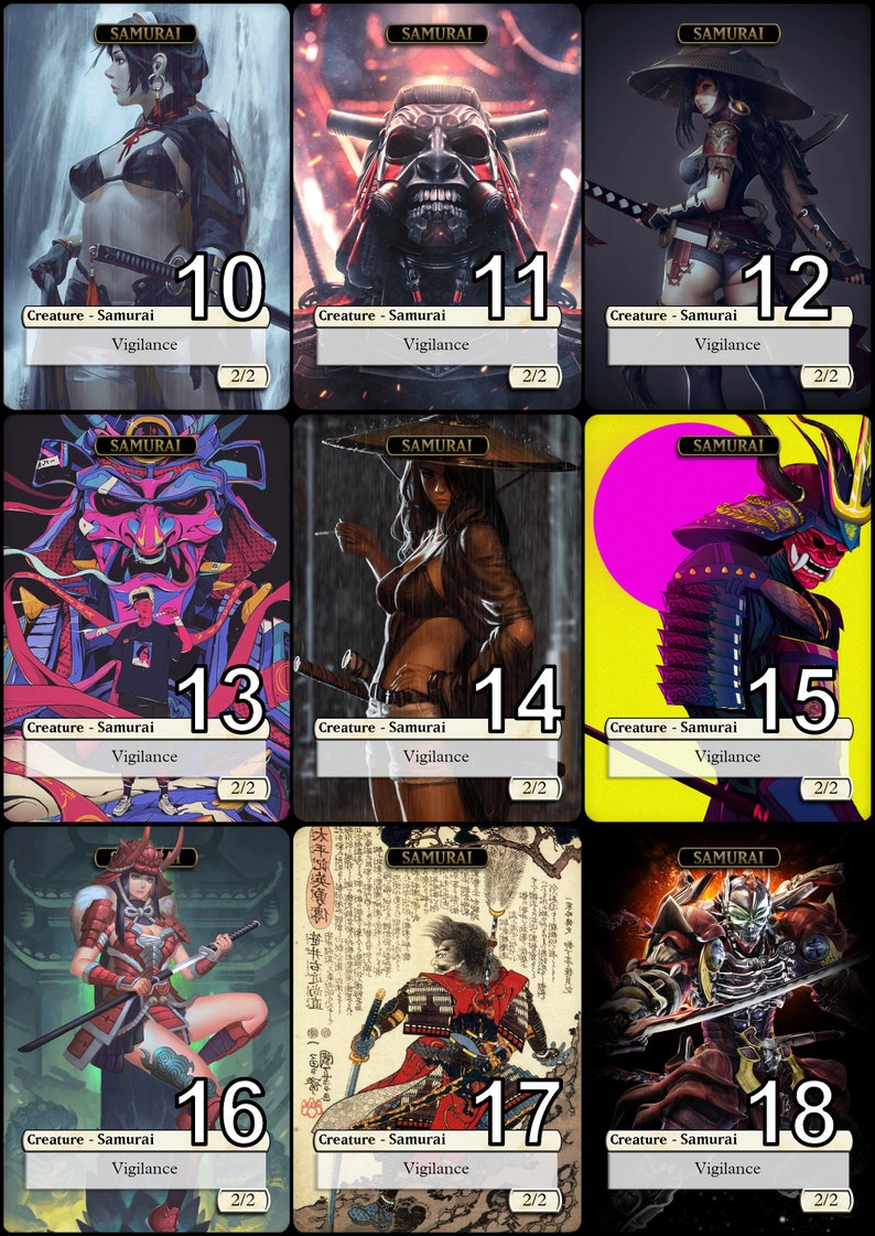 Mtg Samurai 2/2 Token Alternative Art // Choose the Art for EDH ...
