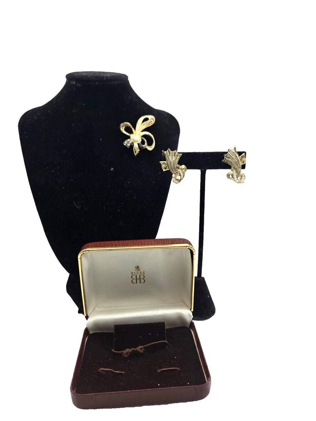 1940s BIRKS Signed Sterling Filigree Brooch and Earrings in ORIGINAL ...