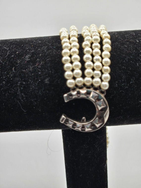 Vintage Junko Shimada Lucky Pearl Sterling Horsehoe B… - Gem