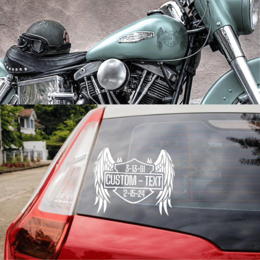 Custom Biker Memorial Decal in Memory Sticker Motorcycle Memorial Decal ...