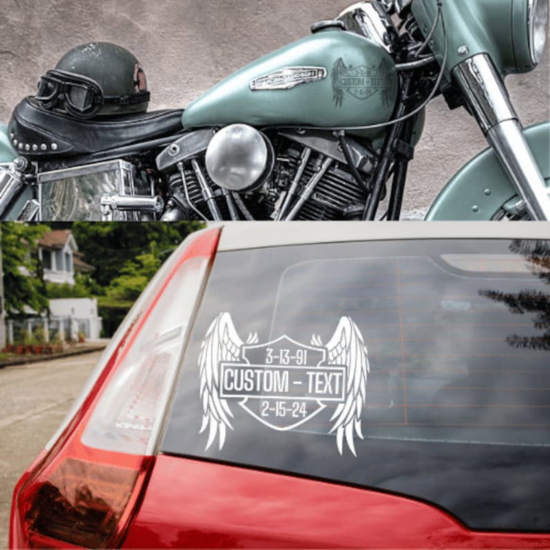 Custom Biker Memorial Decal in Memory Sticker Motorcycle Memorial Decal ...