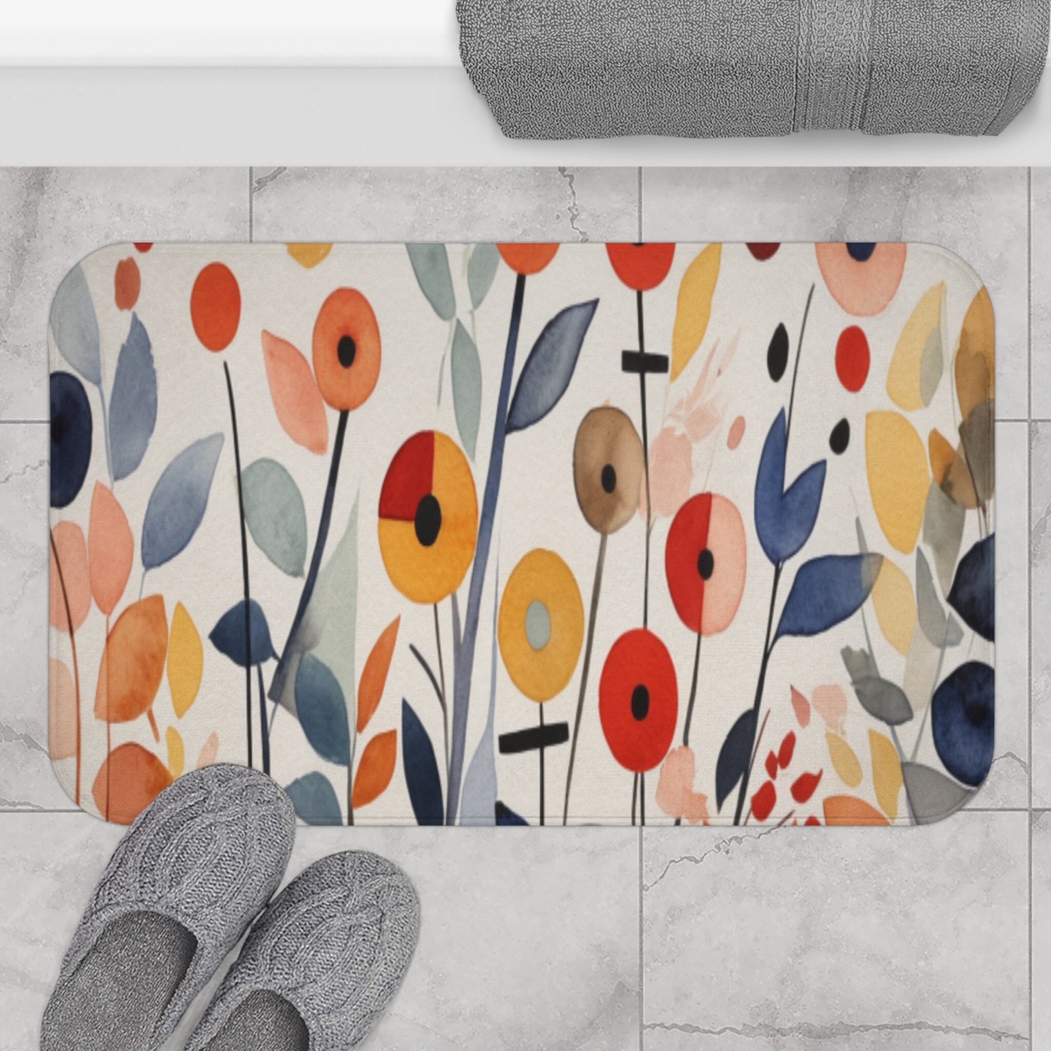Wildflowers Bath Mat,microfiber Bath Mat,non-slip Shower Rug,bathroom ...