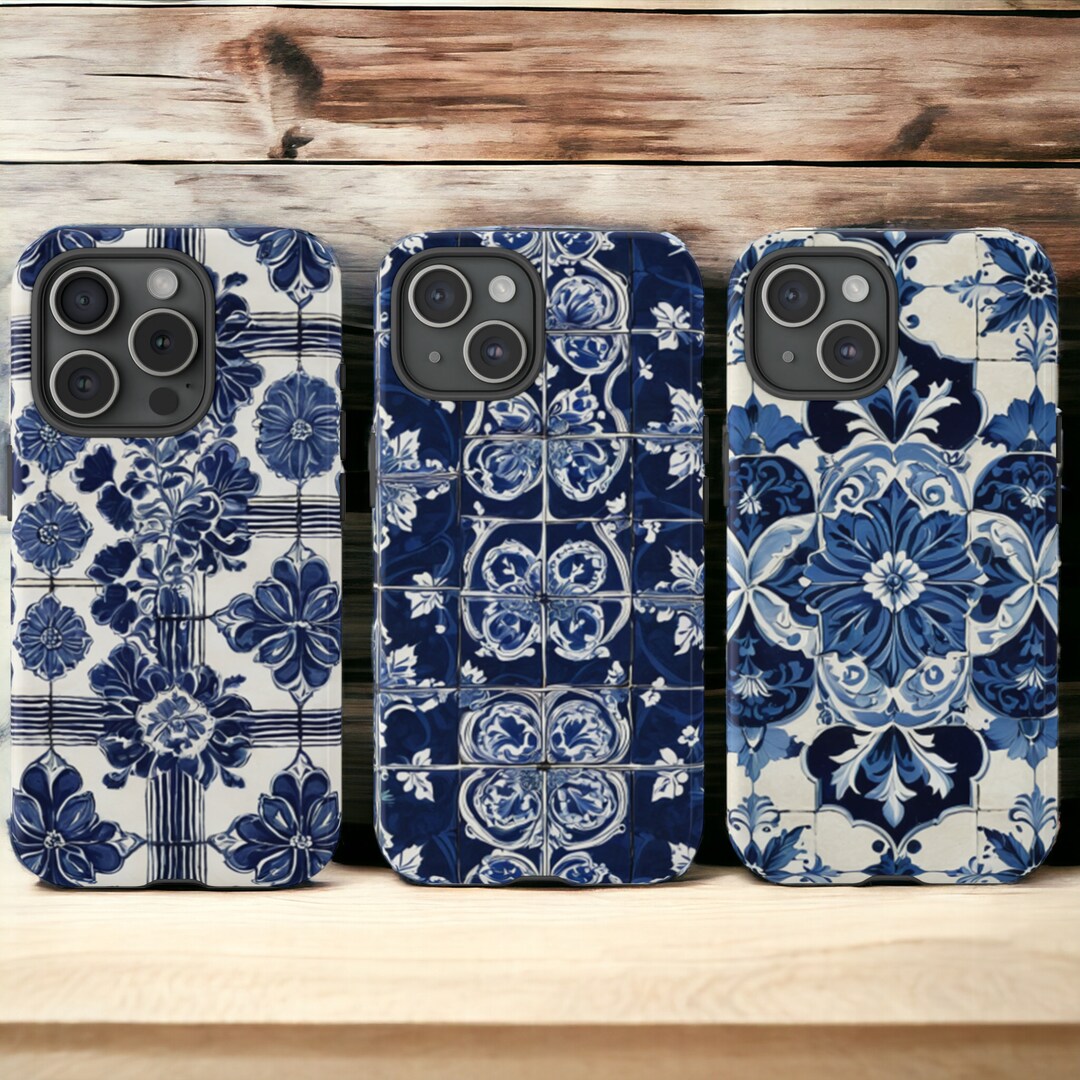 Blue Tile iPhone Cases, Samsung Phone Case, Tough Cases, Glossy and ...