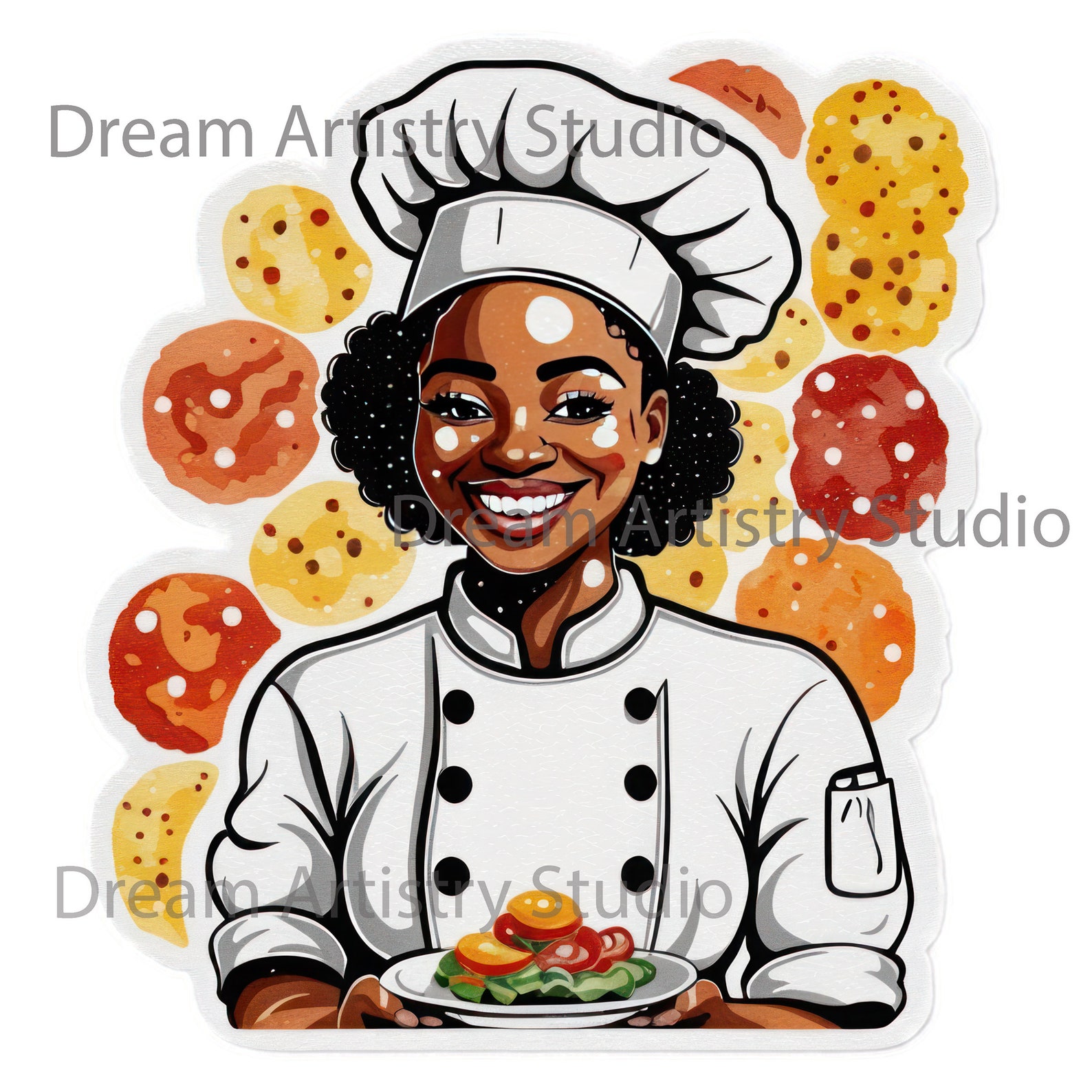 Watercolor Black Woman Chef Clipart, Afro American Chef Png, Cooking ...