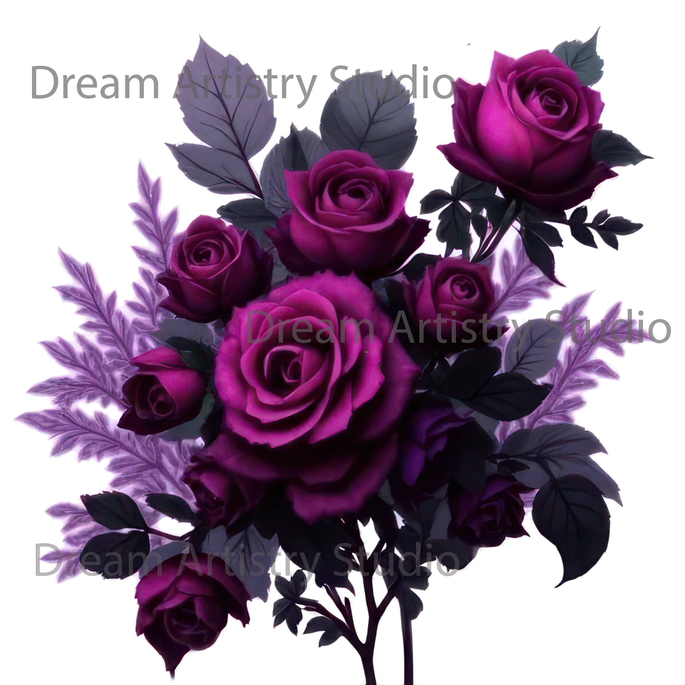 7 Red Roses Flowers Png, Printable Flowers Clipart, Printable Roses ...