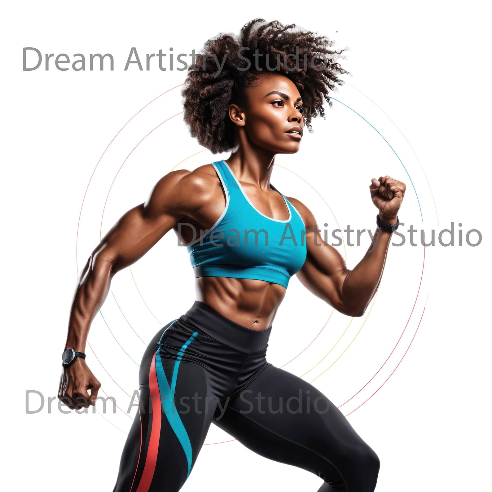 8 Watercolor Black Woman Workout Clipart, Afro American Woman Doing ...