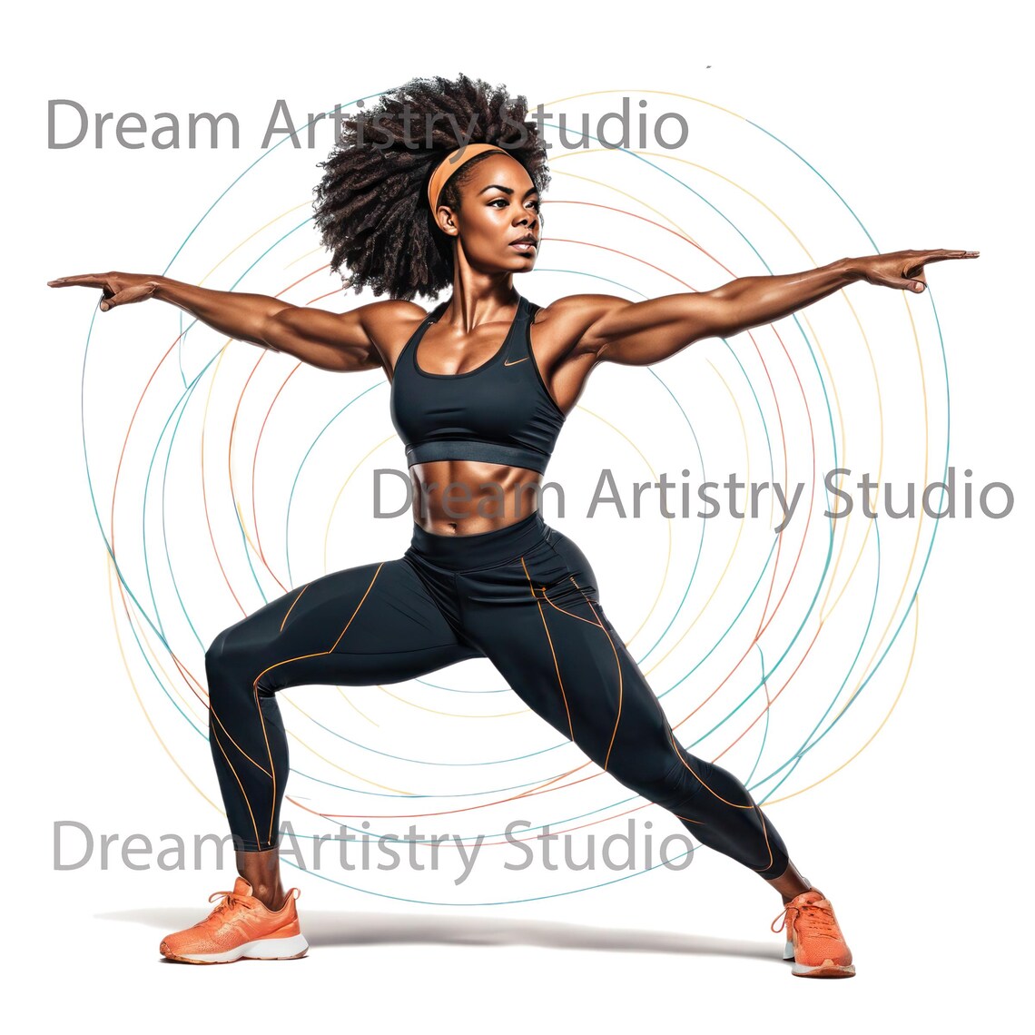 8 Watercolor Black Woman Workout Clipart, Afro American Woman Doing ...