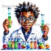 7 Watercolor Black Boy Student Clip Art, Science Student Png, Afro ...