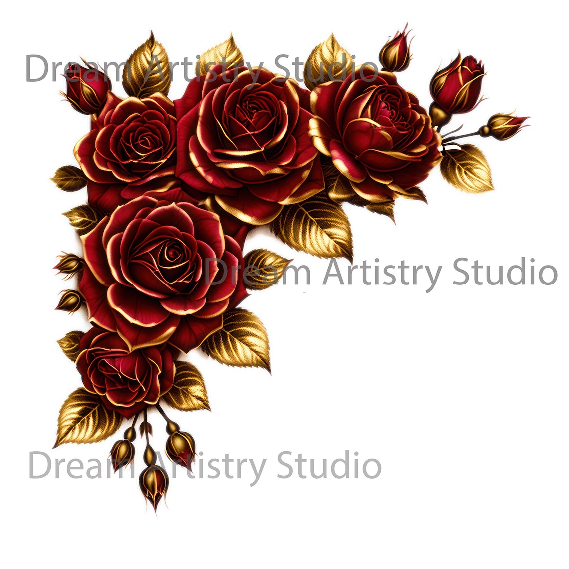 7 Red Roses Flowers Png, Embellishments, Frames, Borders, Commercial ...
