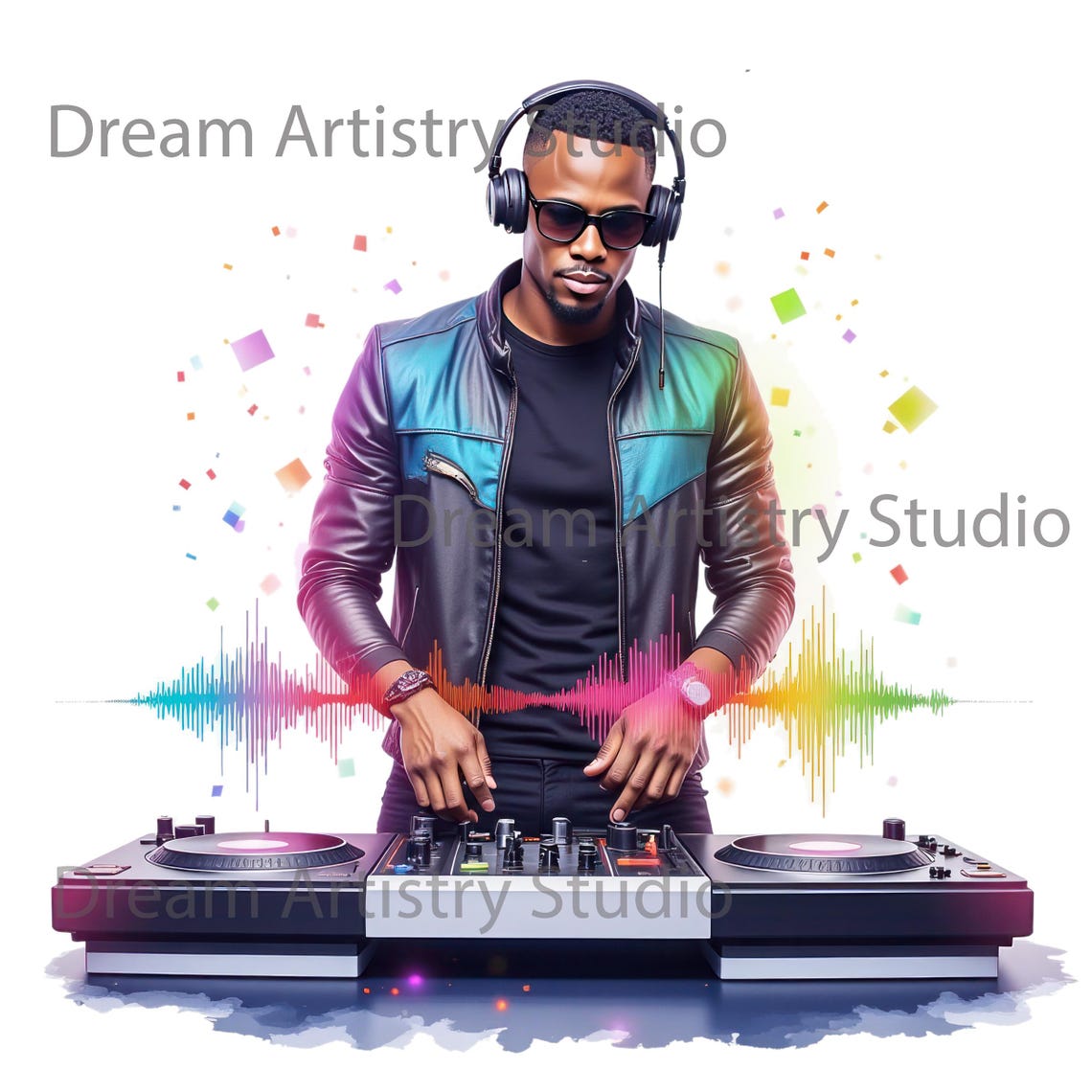 7 Watercolor Afro American Man DJ Clipart, Black Man DJ Png, Dance ...
