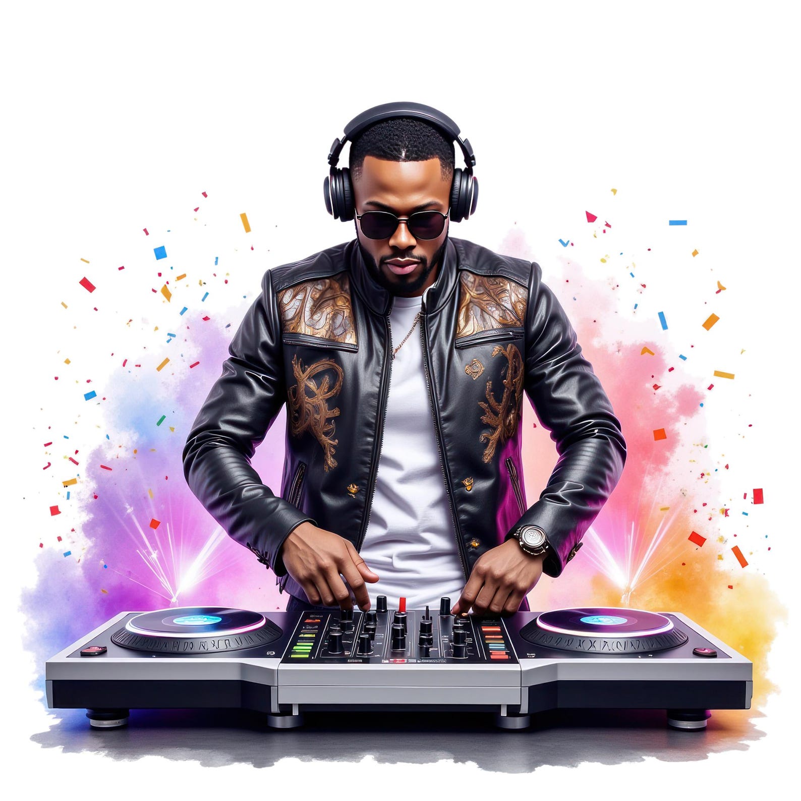 7 Watercolor Afro American Man DJ Clipart, Black Man DJ Png, Dance ...