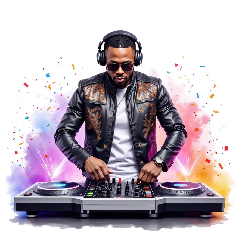 7 Watercolor Afro American Man DJ Clipart, Black Man DJ Png, Dance ...