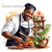 Watercolor Black Man Chef Clipart, Afro American Chef Png, Cooking ...