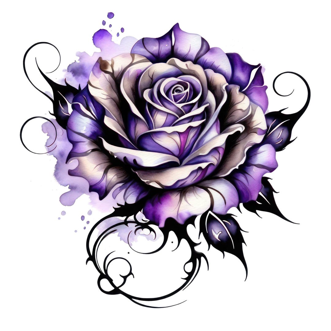 7 Purple Roses Flowers Png, Printable Flowers Clipart, Printable Roses ...