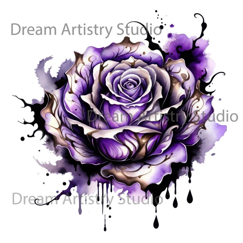 7 Purple Roses Flowers Png, Printable Flowers Clipart, Printable Roses ...