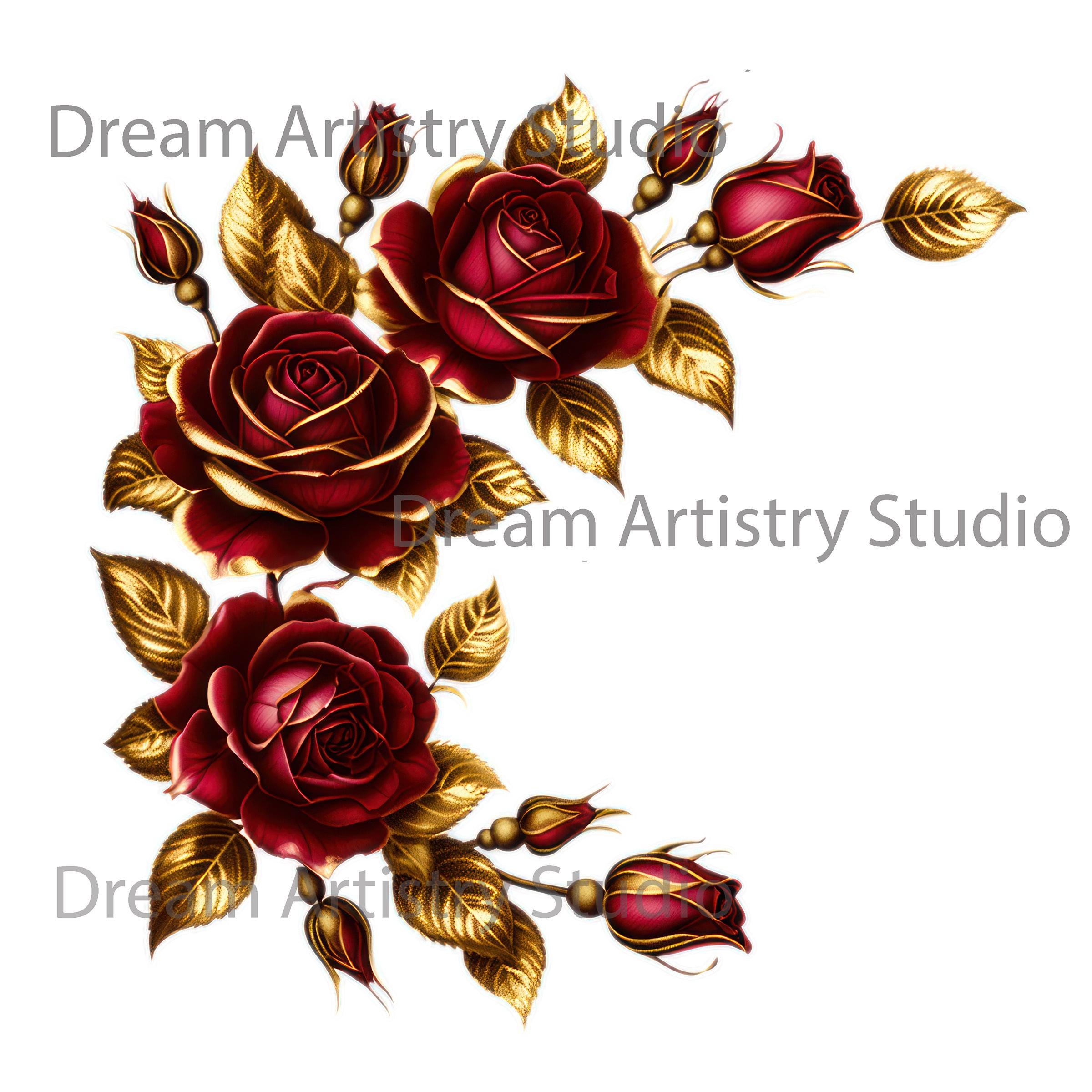 7 Red Roses Flowers Png, Embellishments, Frames, Borders, Commercial ...