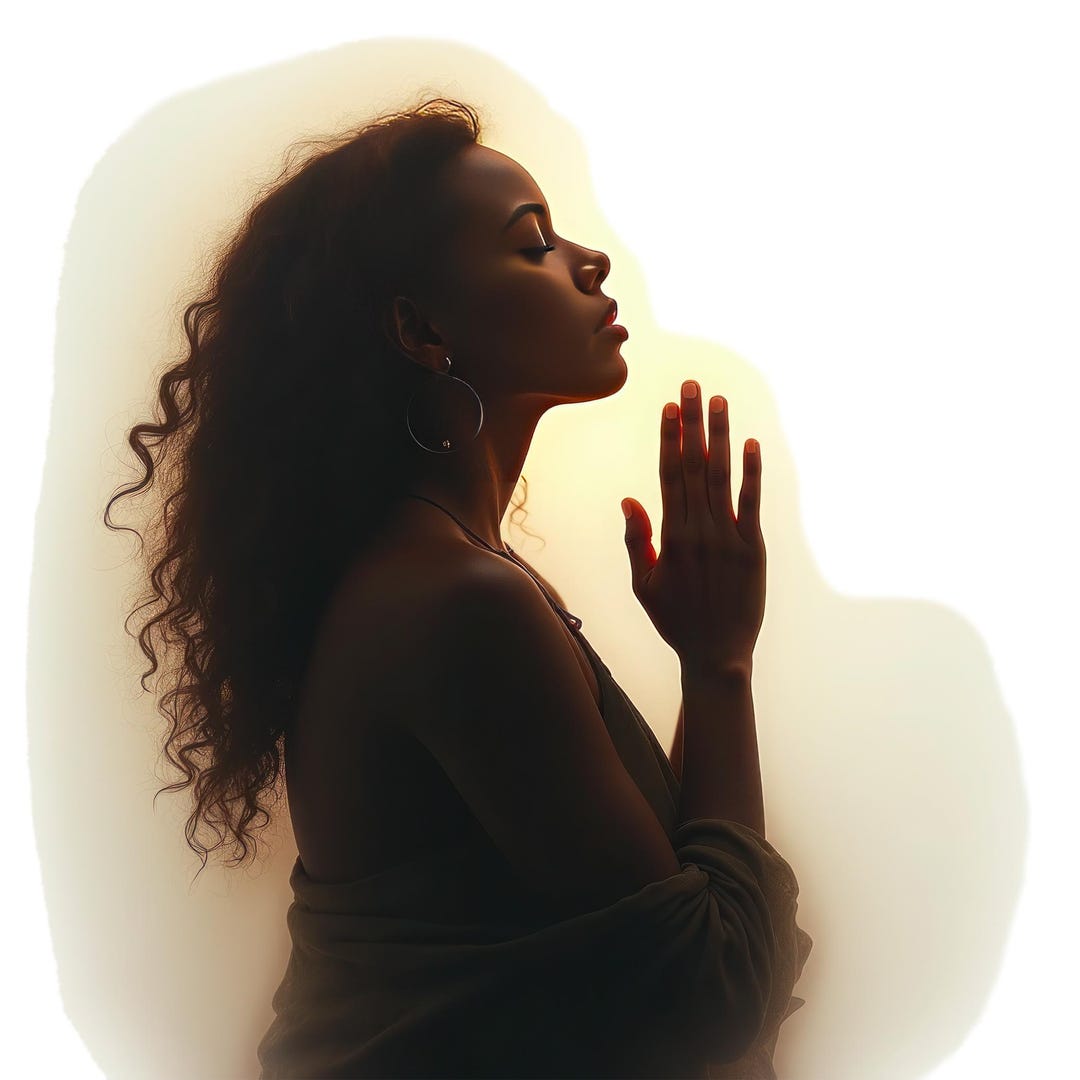 7 Watercolor Black Woman Praying Clip Art, African American Woman Prayer Png, Religious Clipart ...