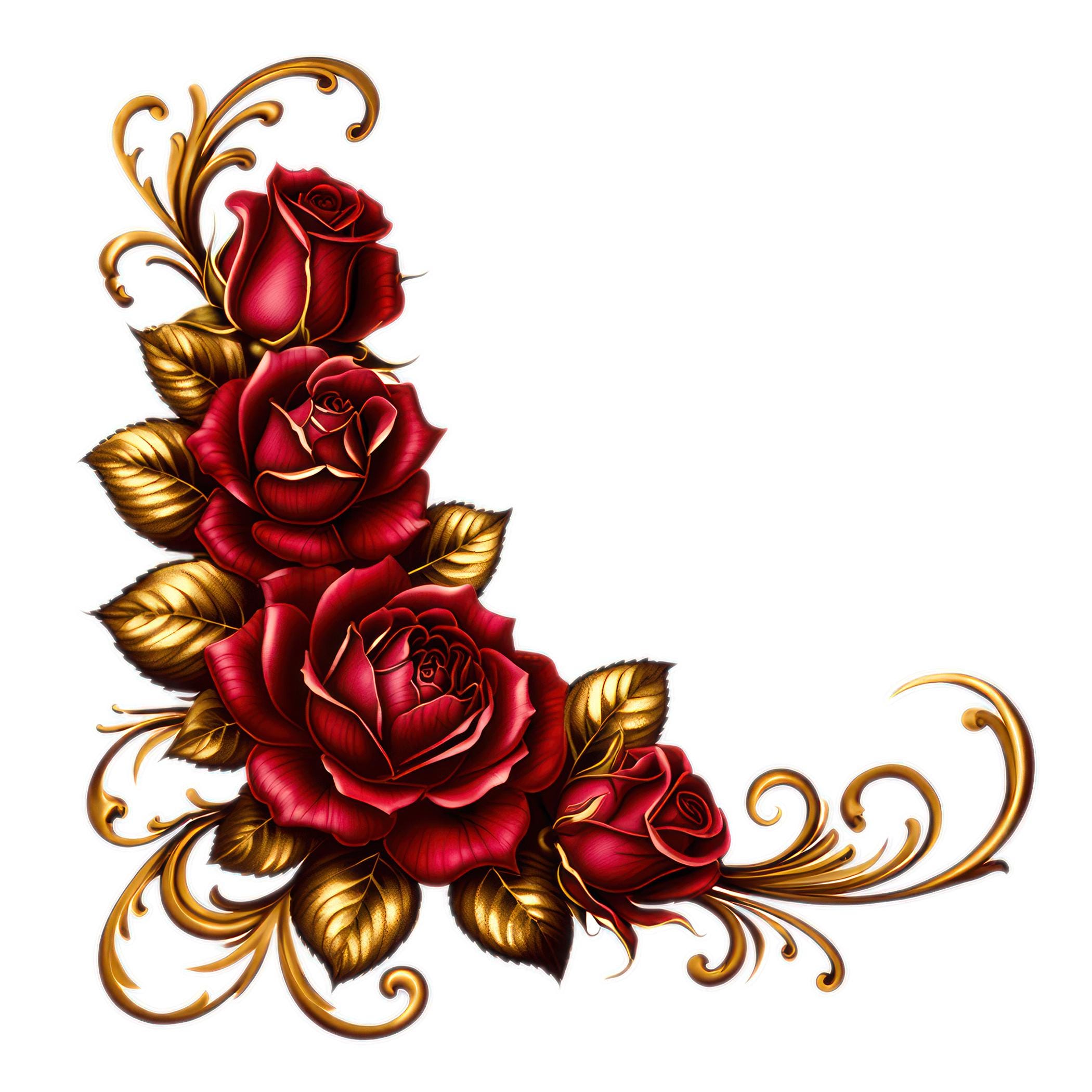 7 Red Roses Flowers Png, Embellishments, Frames, Borders, Commercial ...