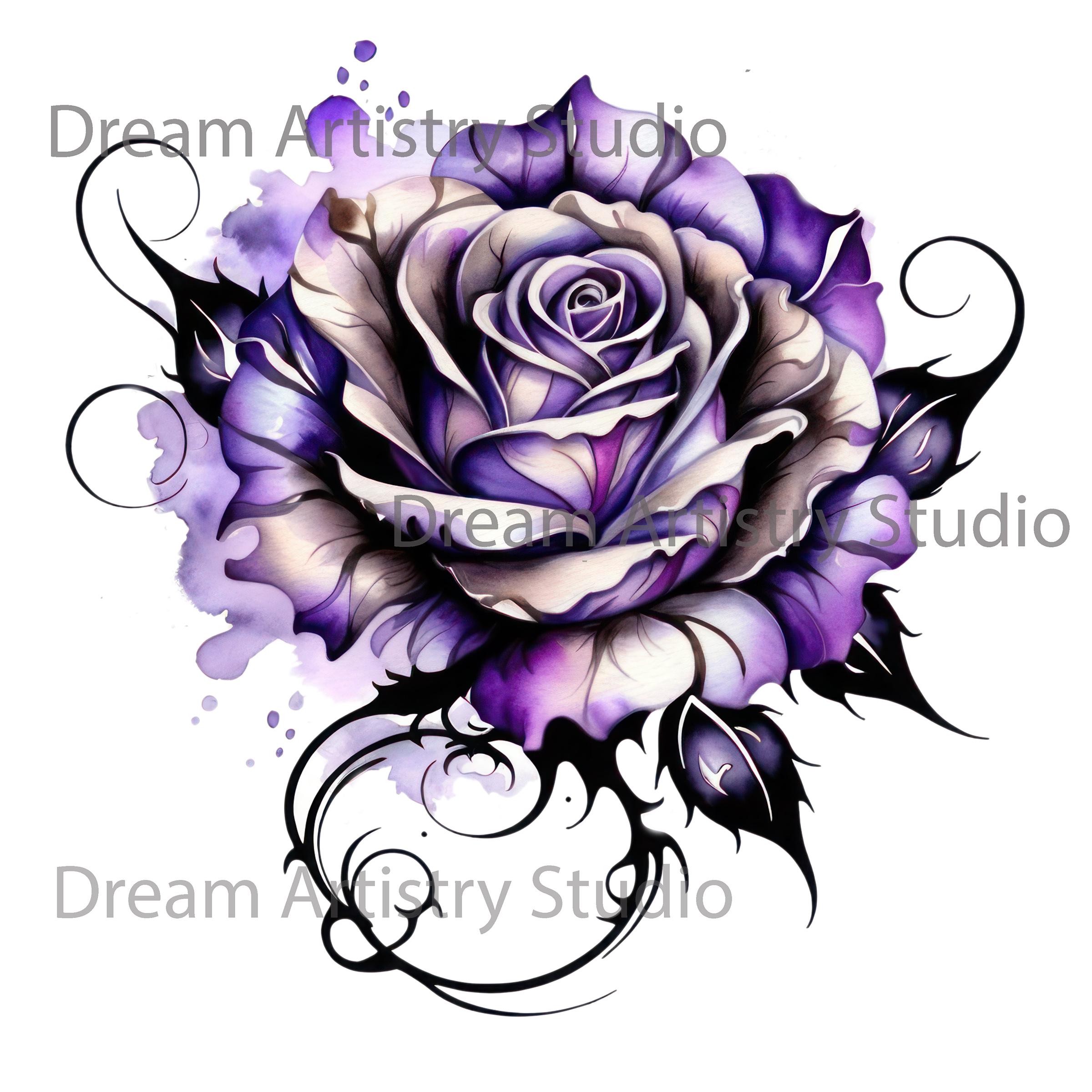 7 Purple Roses Flowers Png, Printable Flowers Clipart, Printable Roses ...