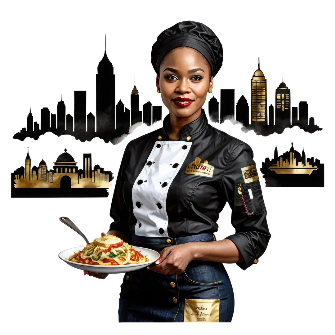 7 Watercolor Black Woman Chef Clipart, Afro American Chef Png, Cooking ...