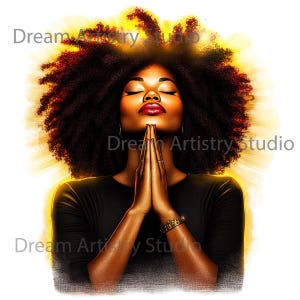 7 Watercolor Black Woman Praying Clip Art, African American Woman Prayer Png, Religious Clipart ...