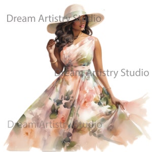 Watercolor Black Lady Clipart, Afro Woman Lady Clipart, Boss Lady Png ...