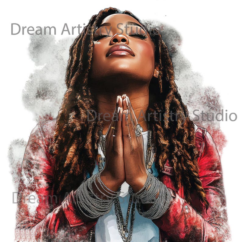 7 Watercolor Black Woman Praying Clip Art, African American Woman Prayer Png, Religious Clipart ...