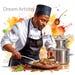 Watercolor Black Man Chef Clipart, Afro American Chef Png, Cooking ...