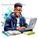 7 Watercolor Black Boy Student Clip Art, Book Lover Png, Reading Clip ...