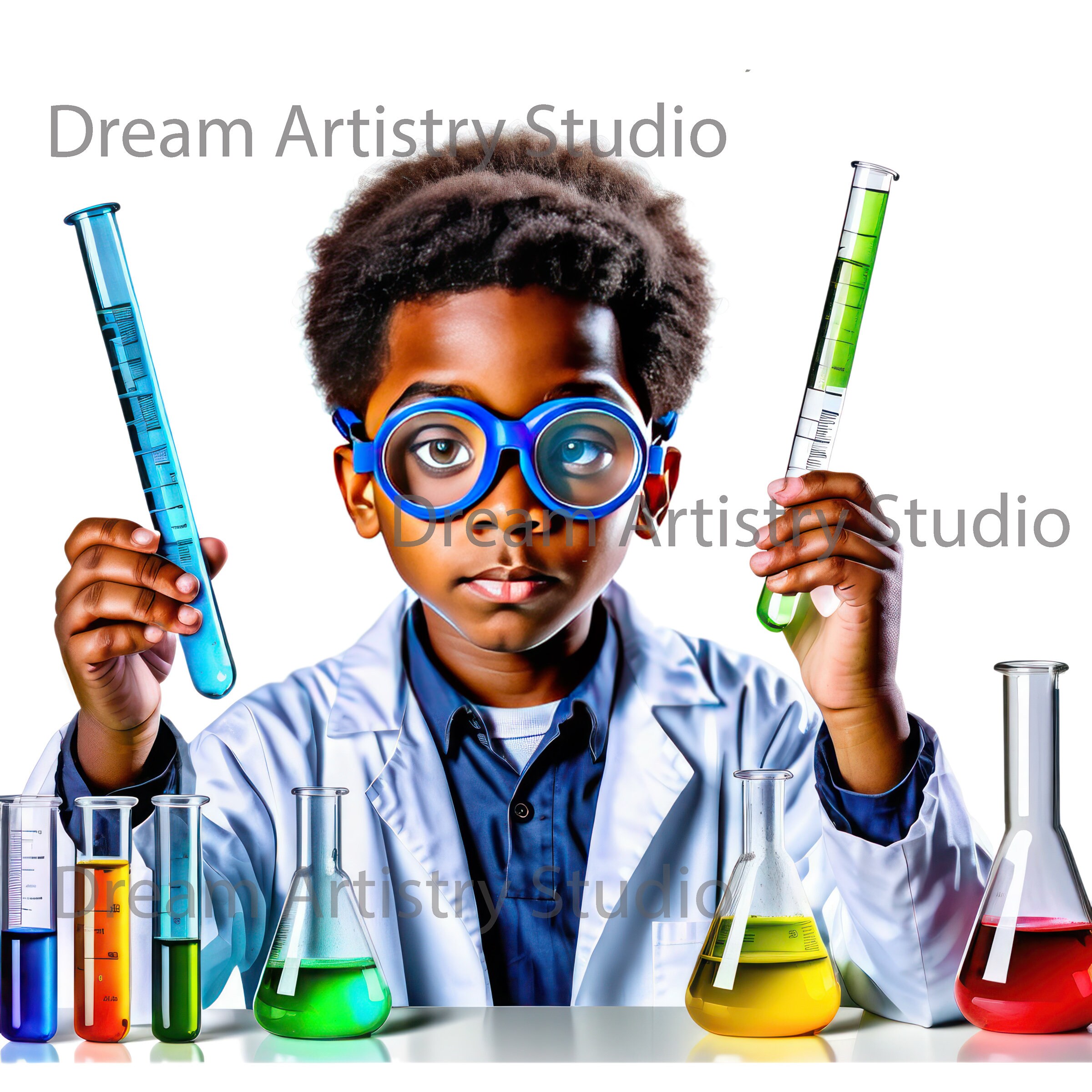 7 Watercolor Black Boy Student Clip Art, Science Student Png, Afro ...