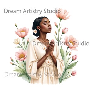 7 Watercolor Black Girl Praying Clip Art, African American Woman Prayer Png, Religious Clipart ...