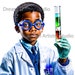 7 Watercolor Black Boy Student Clip Art, Science Student Png, Afro ...
