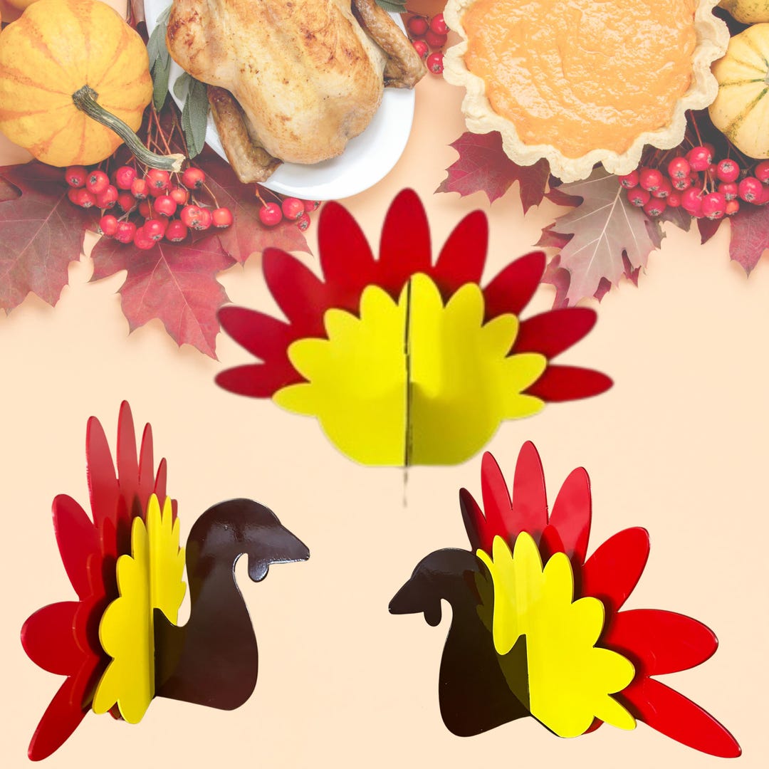 Handcrafted Metal Tabletop Turkey Thanksgiving Fall Decor Festive ...