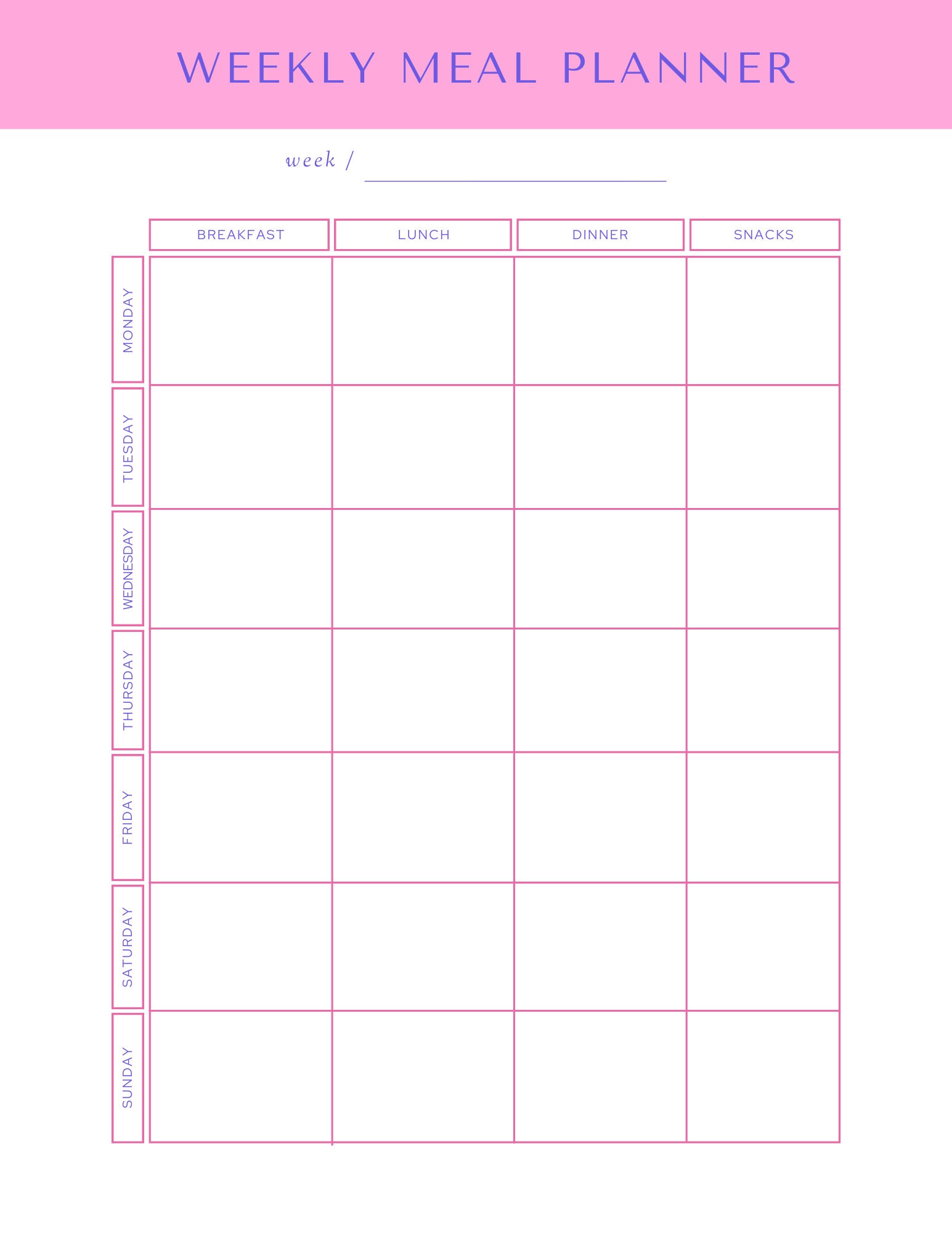 Editable Weekly Meal & Grocery Planner Template for Canva Simplify Meal ...