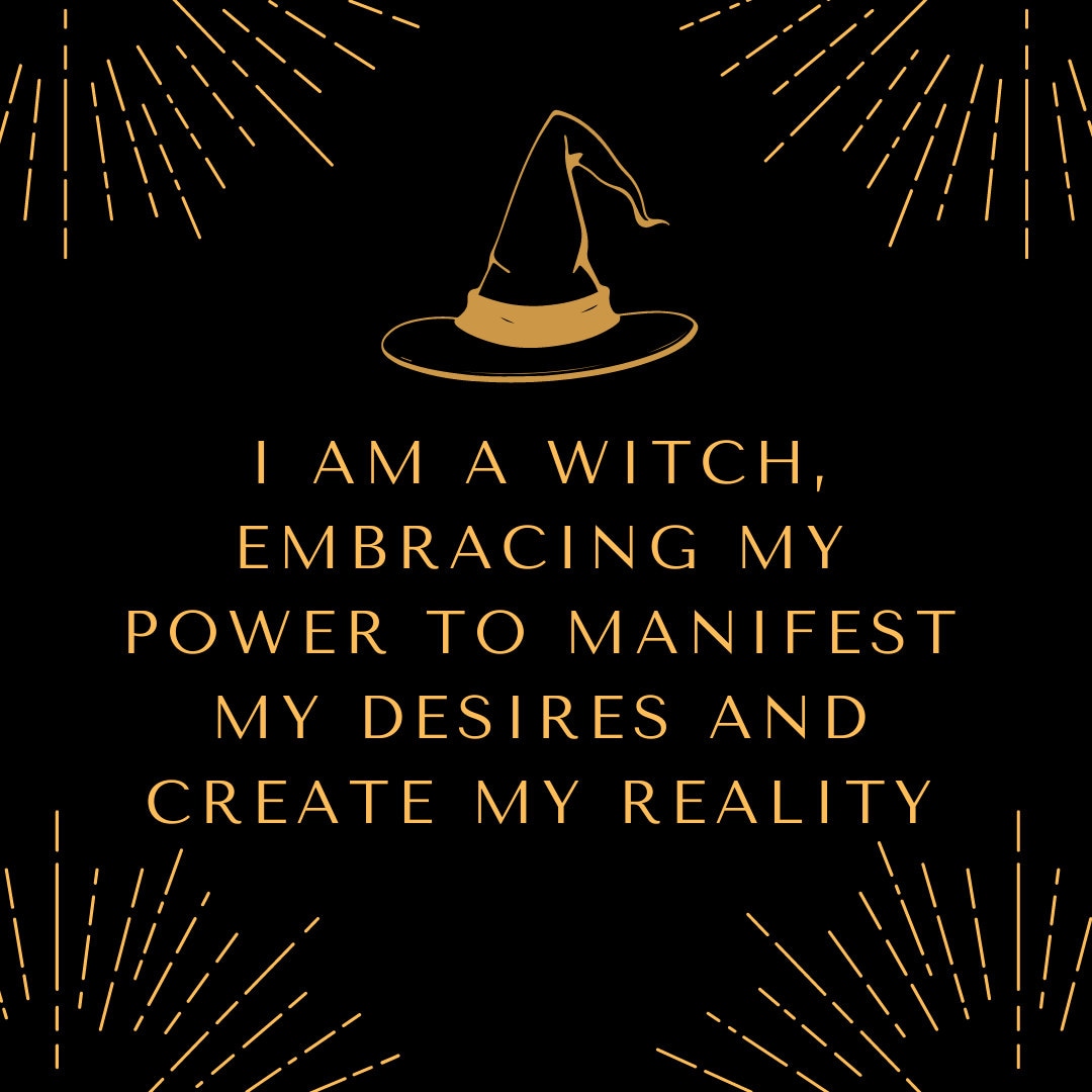 25 Witchy Woman Affirmations Done for You Social Post Canva Templates ...
