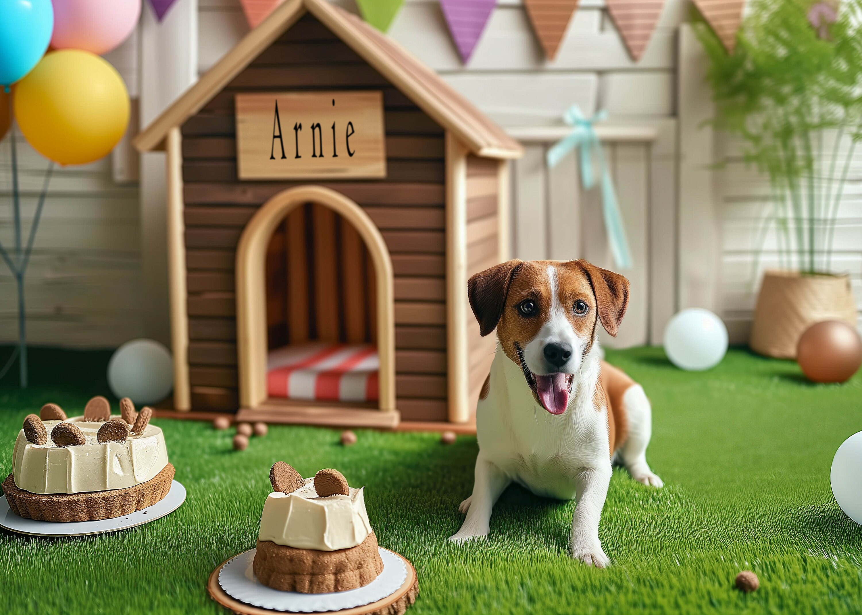 Personalized Birthday Dog House Digital Background, Custom Digital ...