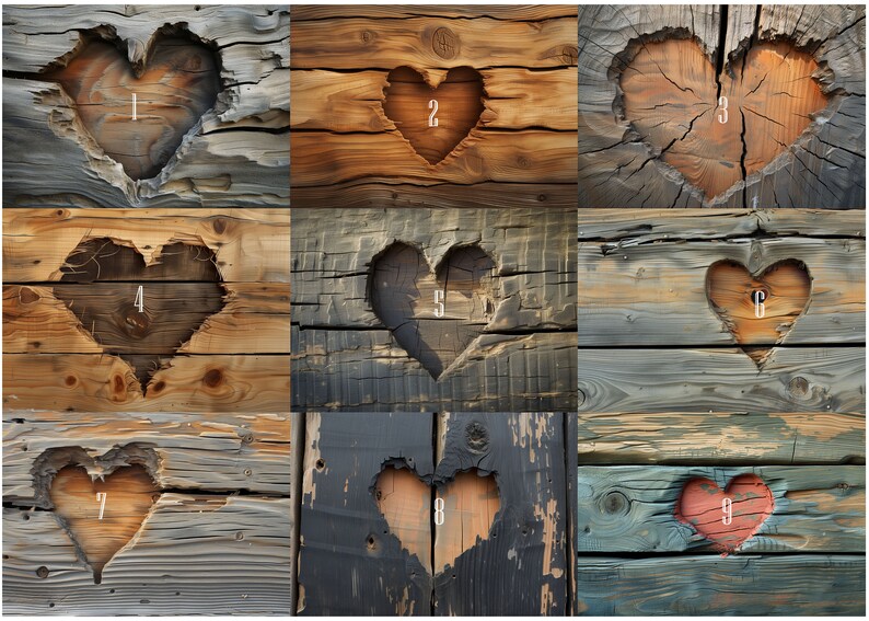 Personalized Wooden Heart Photo Design, Custom Digital Backdrop Gift ...