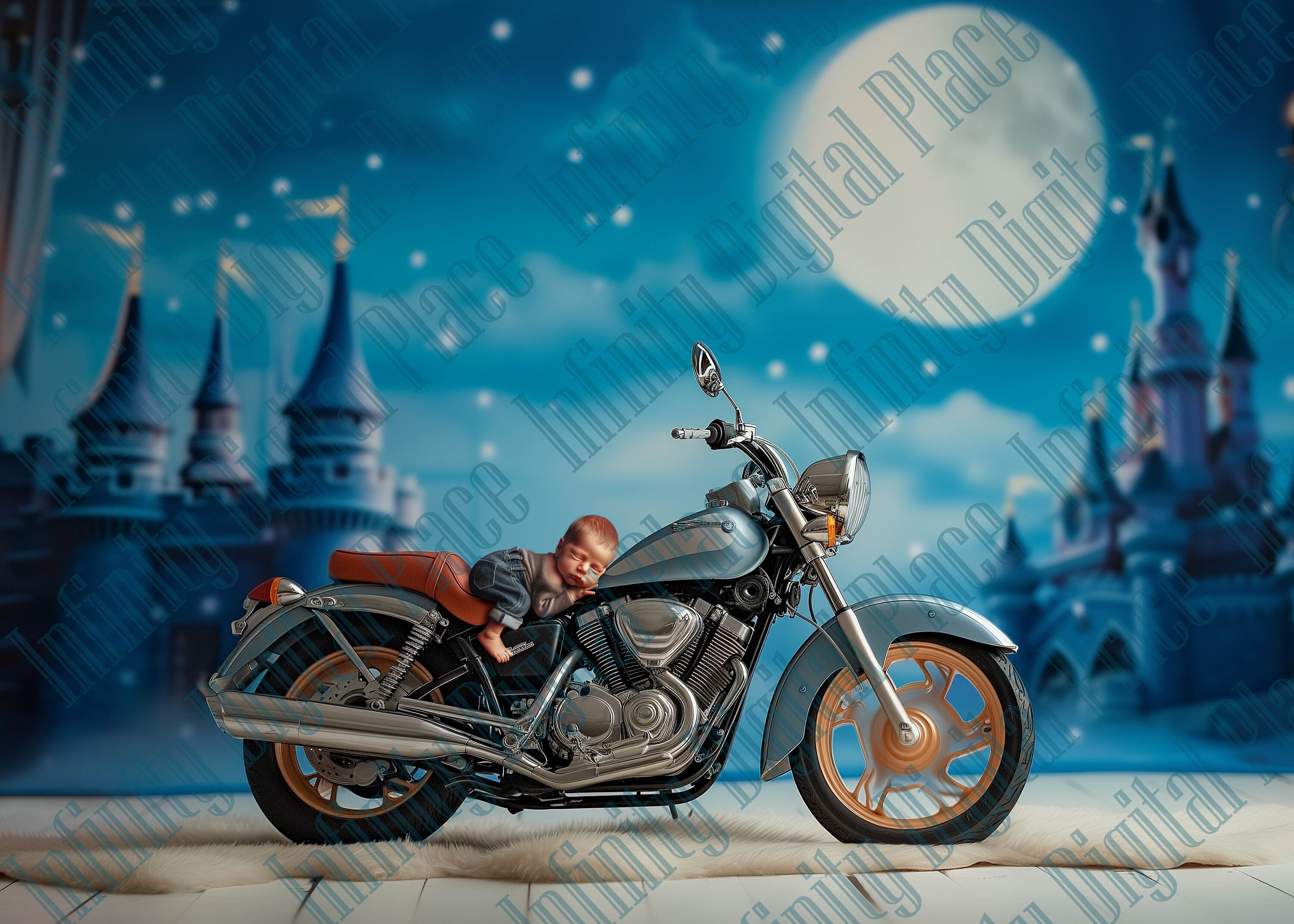 9 Motorcycle Digital Backdrops Set, Motorbike Background for Kids, Baby ...
