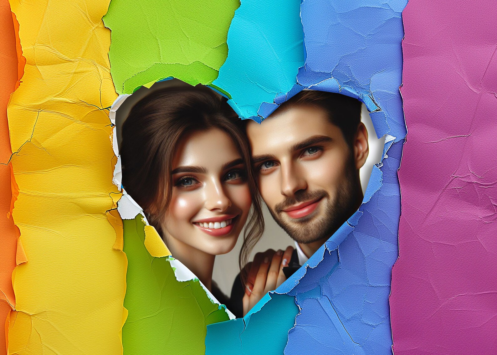 Ripped Rainbow Paper Overlay PNG, Birthday Digital Backdrop, Ripped ...