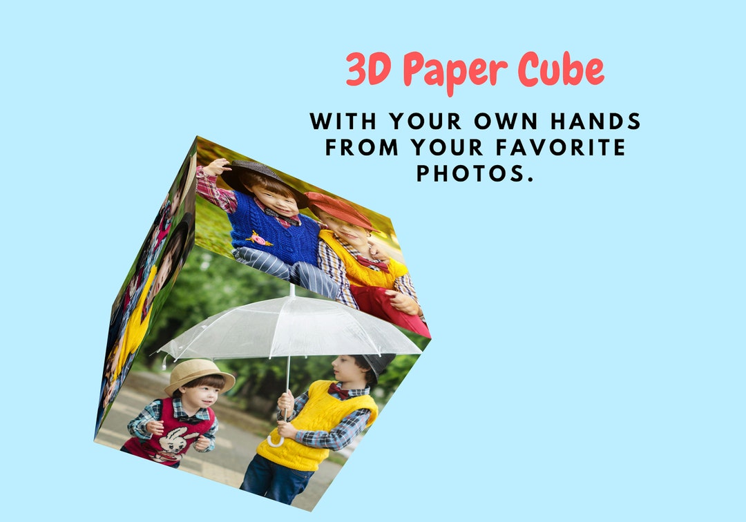 Personalized Printable Paper Photo Cube, Custom Photo Paper Gift, Diy ...