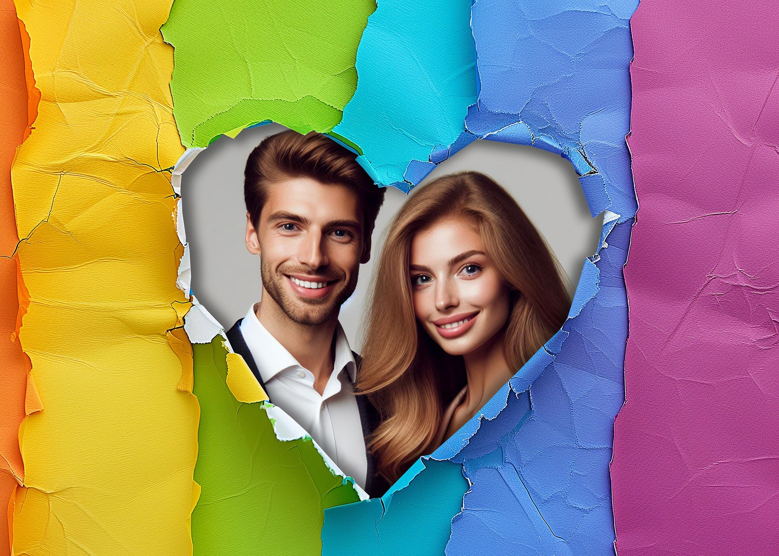 Ripped Rainbow Paper Overlay PNG, Birthday Digital Backdrop, Ripped ...